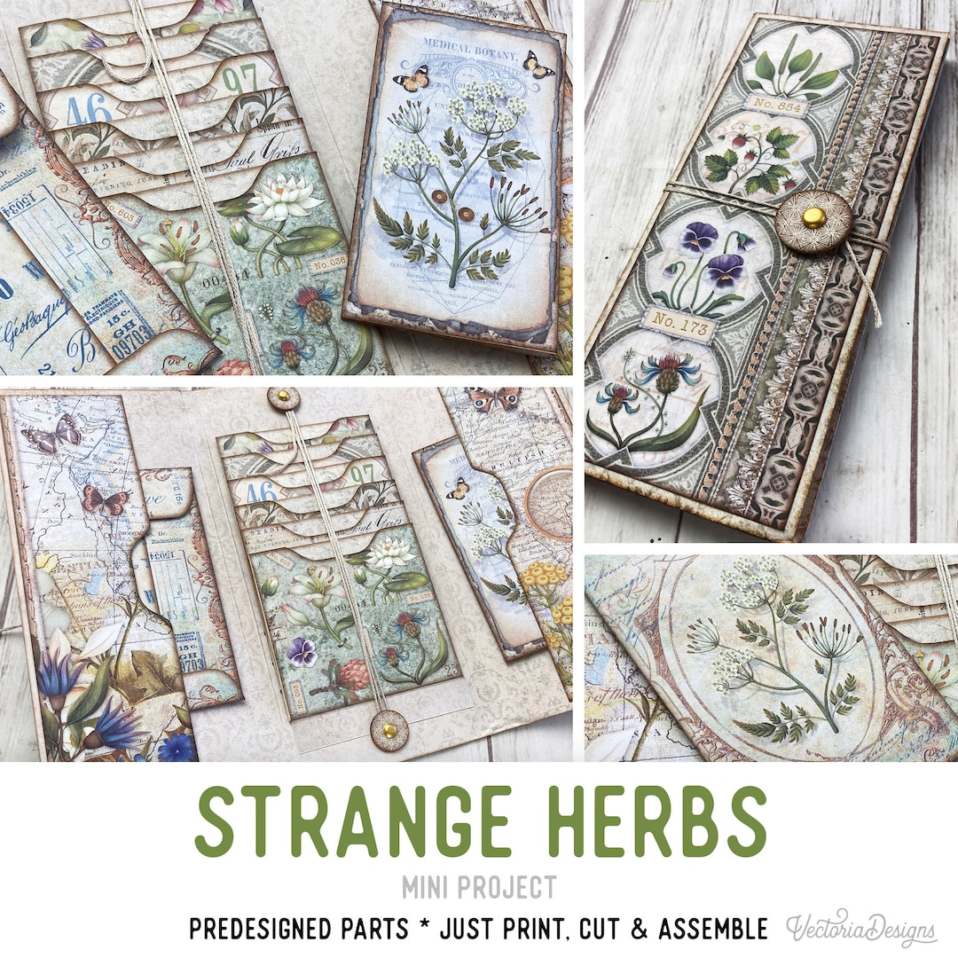 Strange Herbs Mini Project Waterfall Booklet Botanical Craft Kit Folio ...