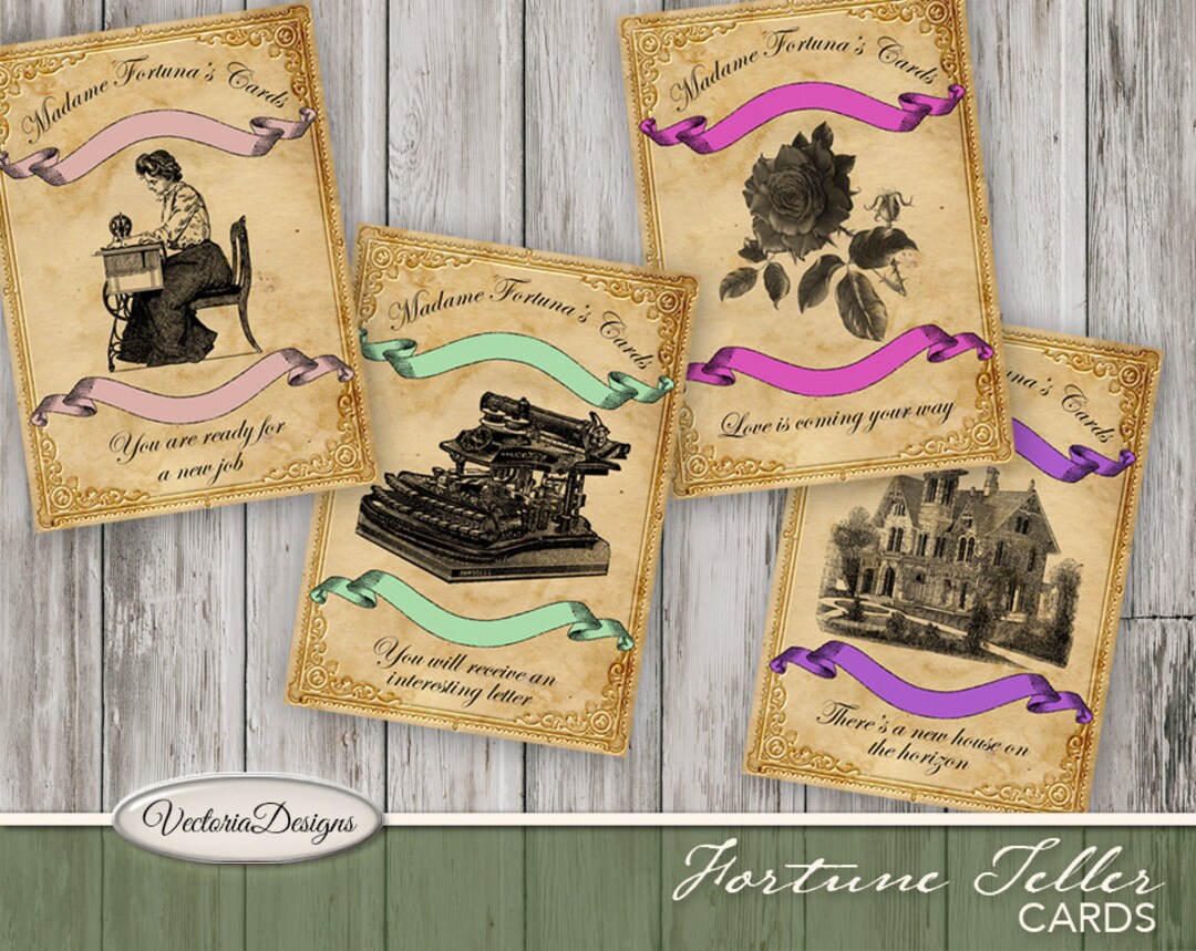 Fortune Teller Cards Printable Halloween Occult Party Decor Paper ...
