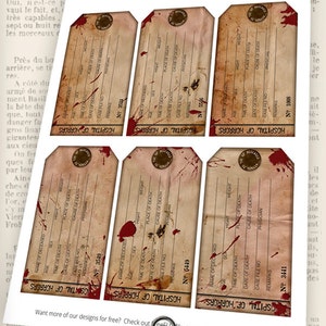 Halloween Toe Tags Printable Decor Horror Props Decoration Paper Craft ...