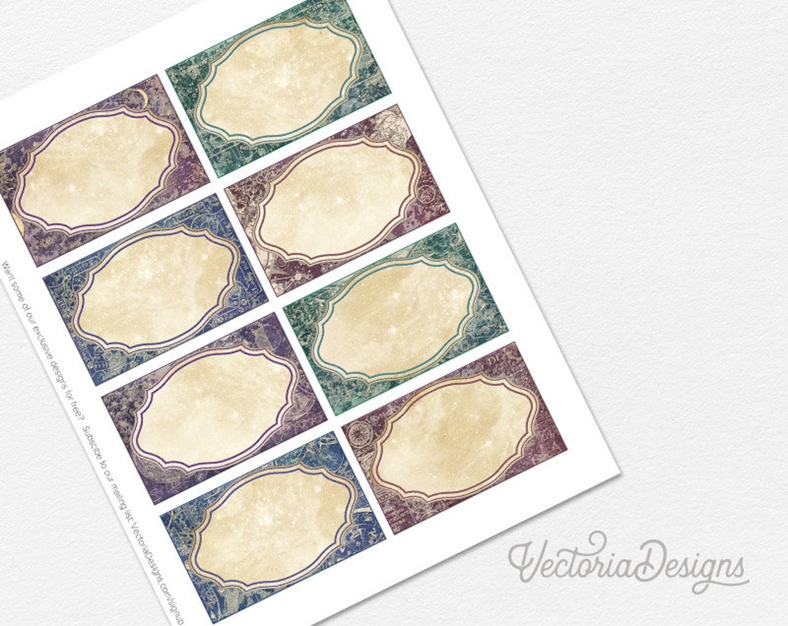 Cosmic Labels Printable Labels Celestial Labels Astrology - Etsy