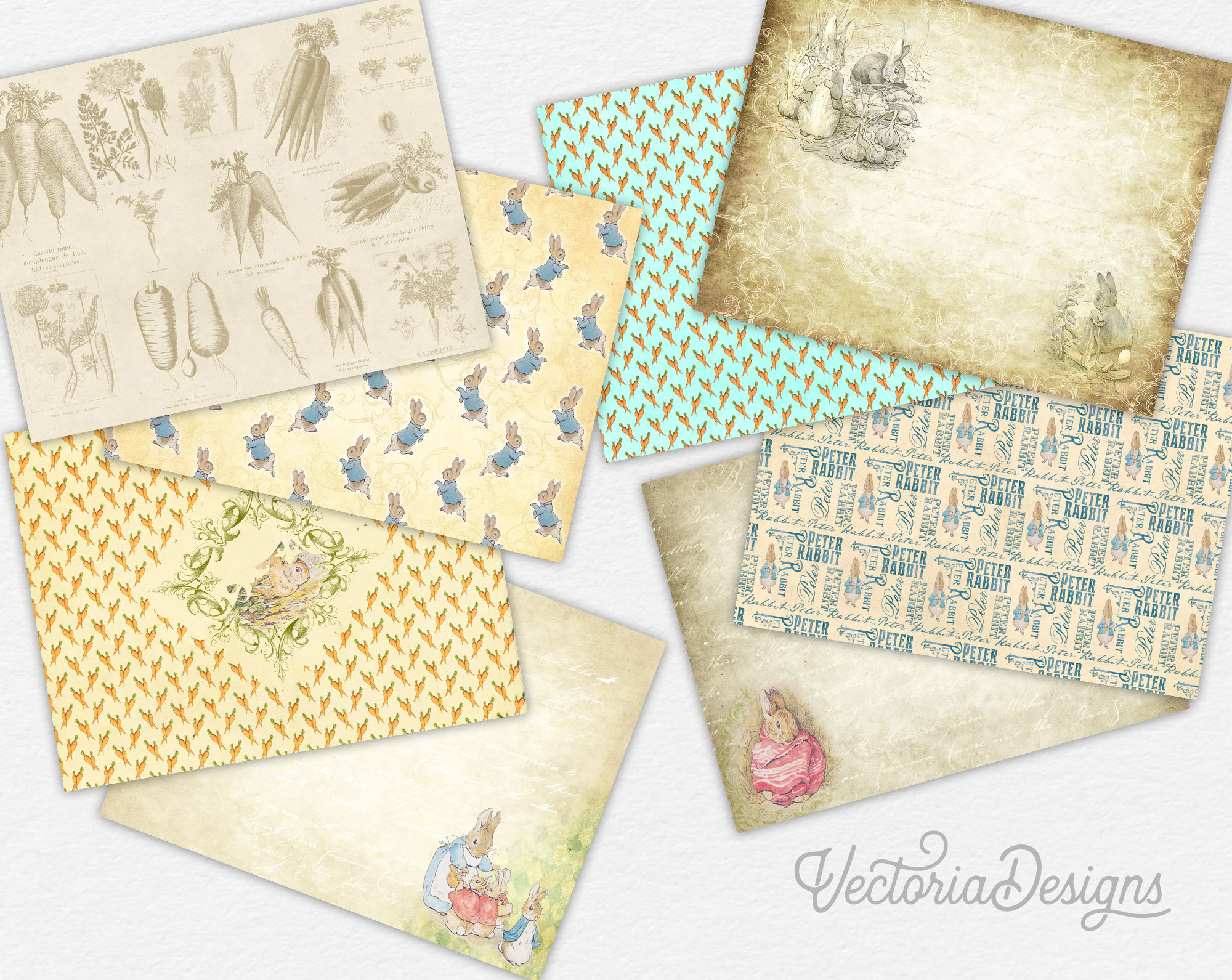 Peter Rabbit Kit, Digital Paper Kit, Junk Journal Kit, Digital Download ...