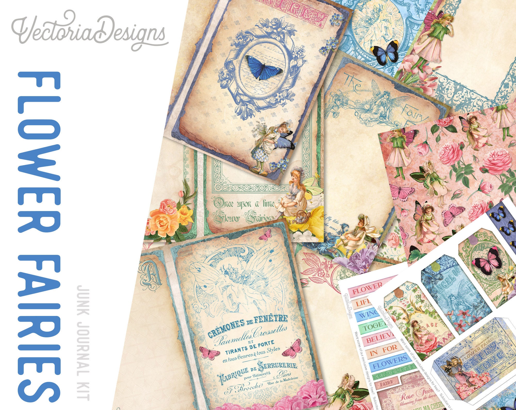 Flower Fairies Junk Journal Kit, Fairy Journal, Printable Junk Journal ...