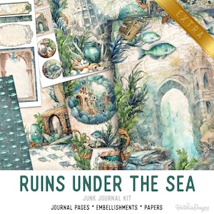 Atlantis Junk Journal Kit DELUXE, Atlantis Crafting Printables Kit ...