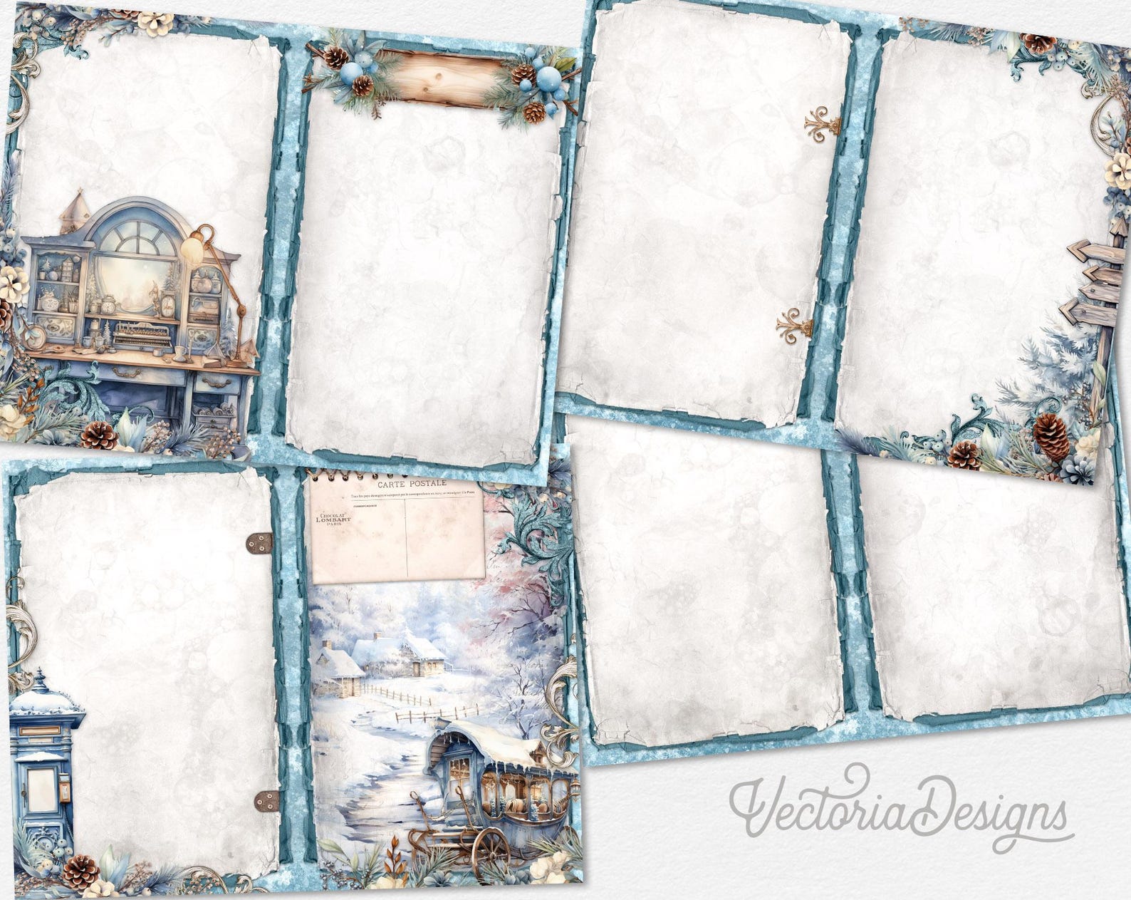 North Pole Letters Junk Journal Kit, Christmas Junk Journal Kit ...