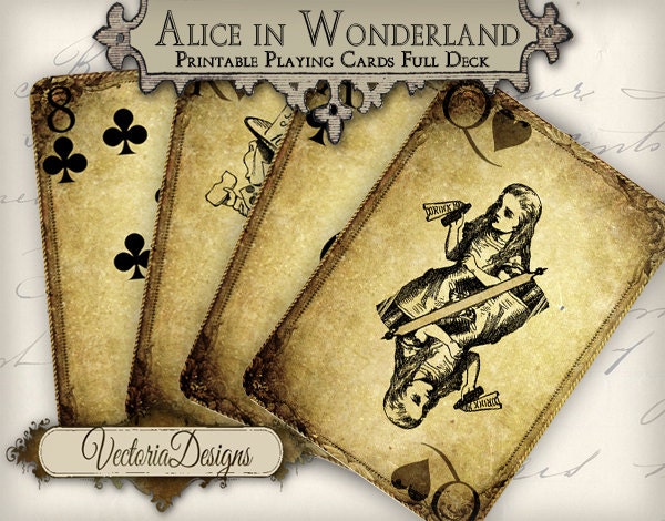 Alice In Wonderland Cards Printable