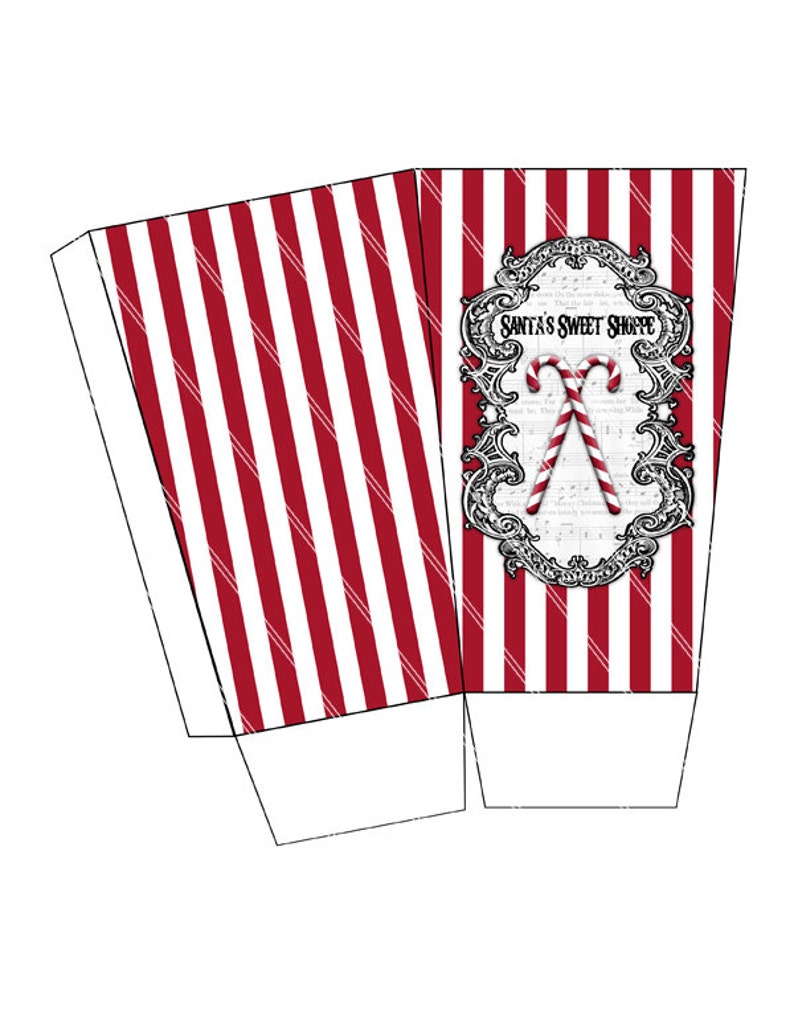Christmas Popcorn Box Printable Christmas Boxes Digital - Etsy