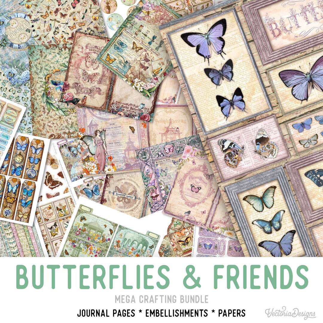 Butterflies & Friends MEGA Crafting Bundle, Butterfly Printables ...