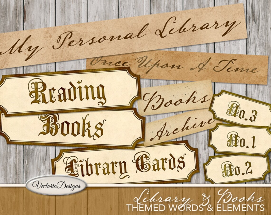 Library Scrapbooking, Printable Junk Journal, Ephemera Digital, Library ...