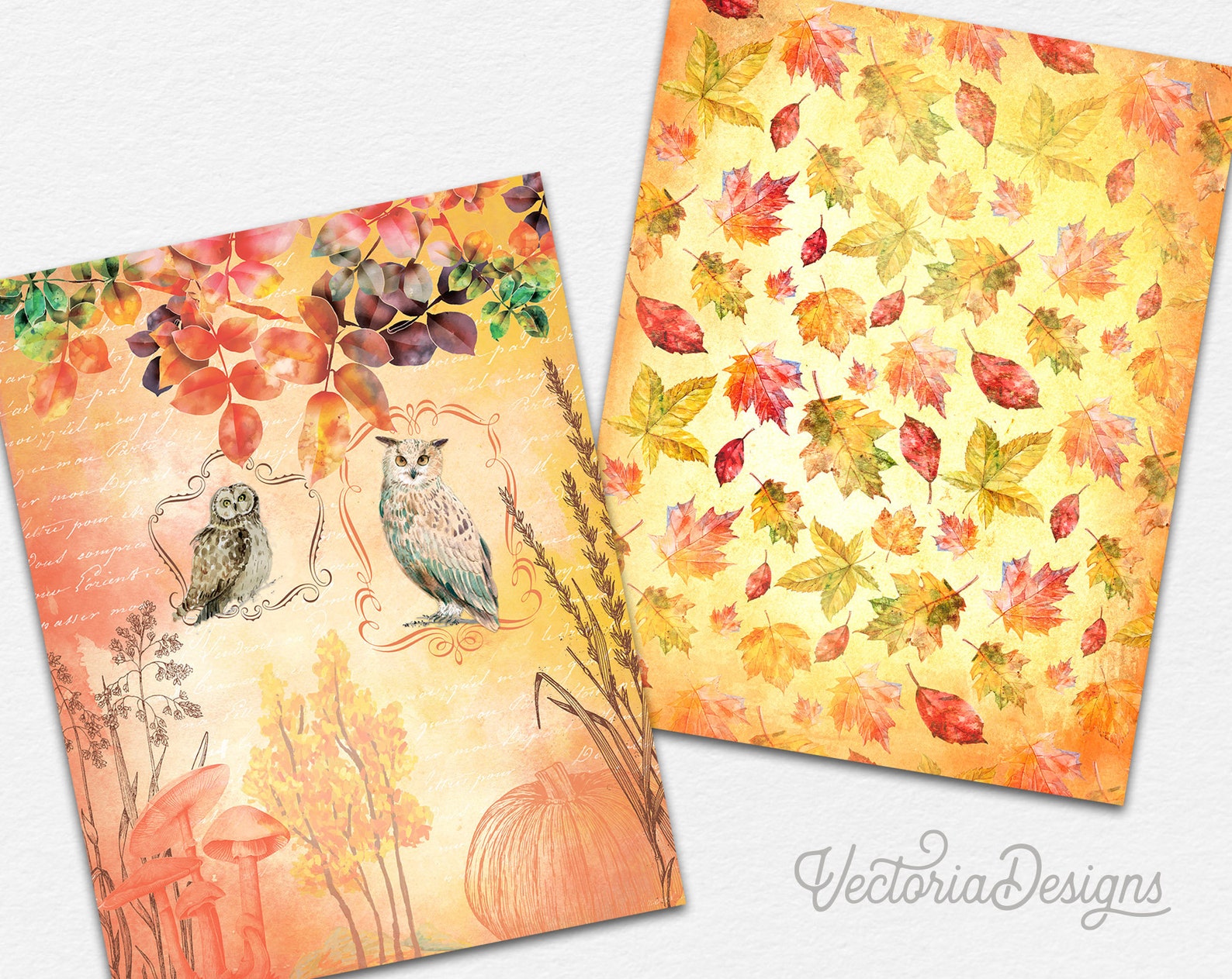 Watercolor Autumn Paper Pack Fall Paper Pack Fall - Etsy