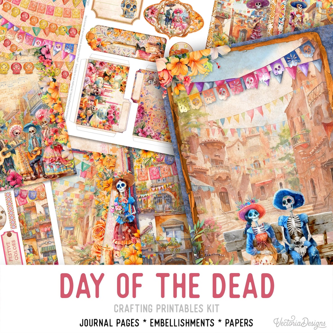 Day of the Dead Junk Journal Kit, Day of the Dead Crafting Printables ...