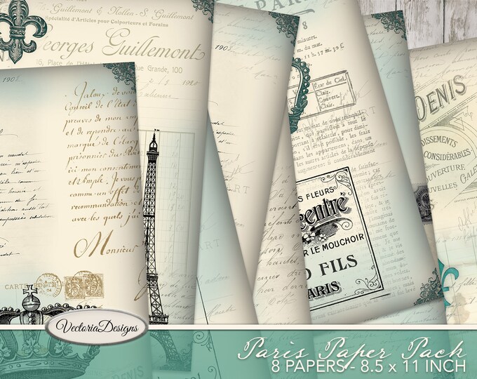 Paris Digital Paper 8.5 X 11 Inch Paper Pack Digital Paper - Etsy Canada