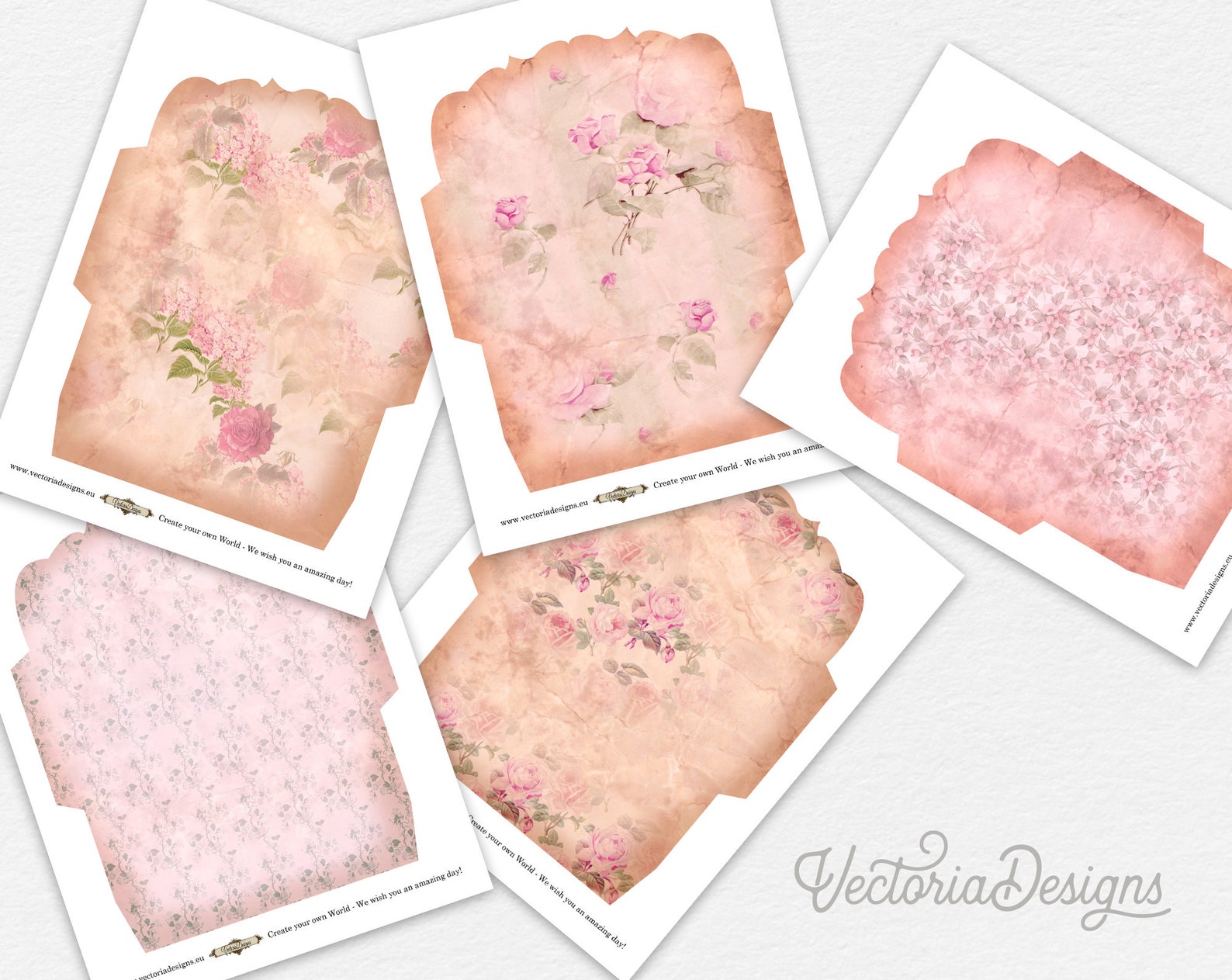 Floral Envelopes, Digital Envelopes, Printables Envelopes, Vintage ...
