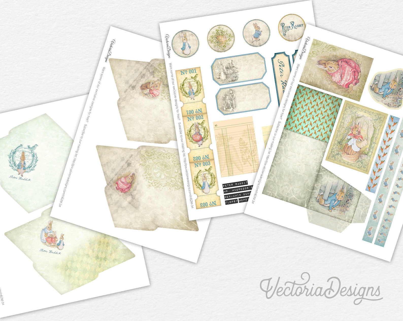 Peter Rabbit Kit Digital Paper Kit Junk Journal Kit Digital | Etsy