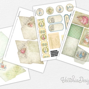 Peter Rabbit Kit, Digital Paper Kit, Junk Journal Kit, Digital Download ...