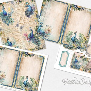 Royal Peacocks Junk Journal Kit ADD-ON, Printable Junk Journal Pages ...