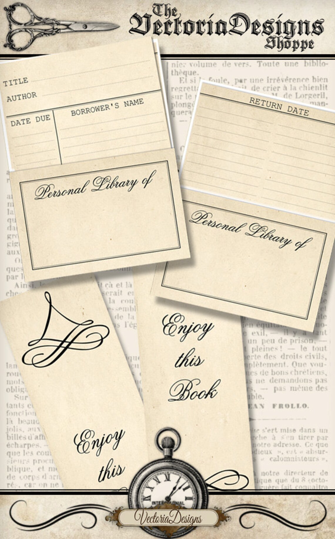 Home Library Kit Printable Paper Craft Paper Crafting - Etsy
