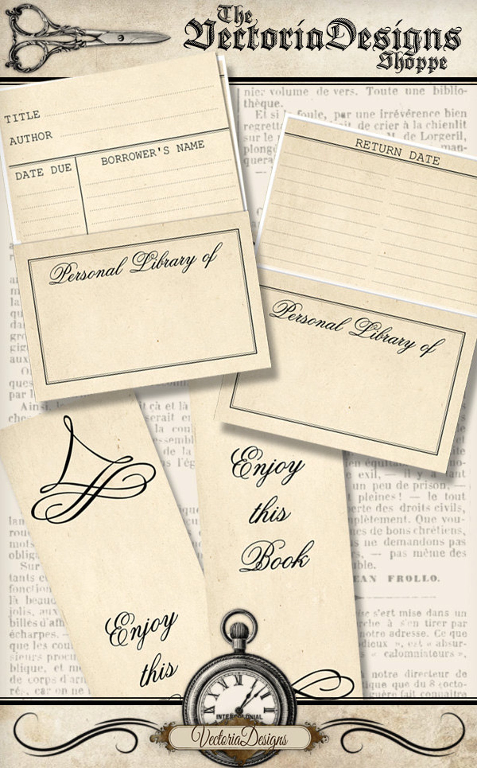 Home Library Kit Printable Paper Craft Paper Crafting - Etsy