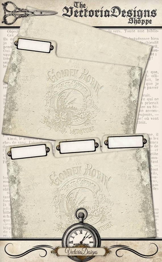 Card Organization Kit Printable File Folders Tab Dividers | Etsy