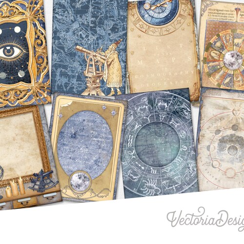 Celestial Cards Printable Cards Astrology Cards Junk - Etsy
