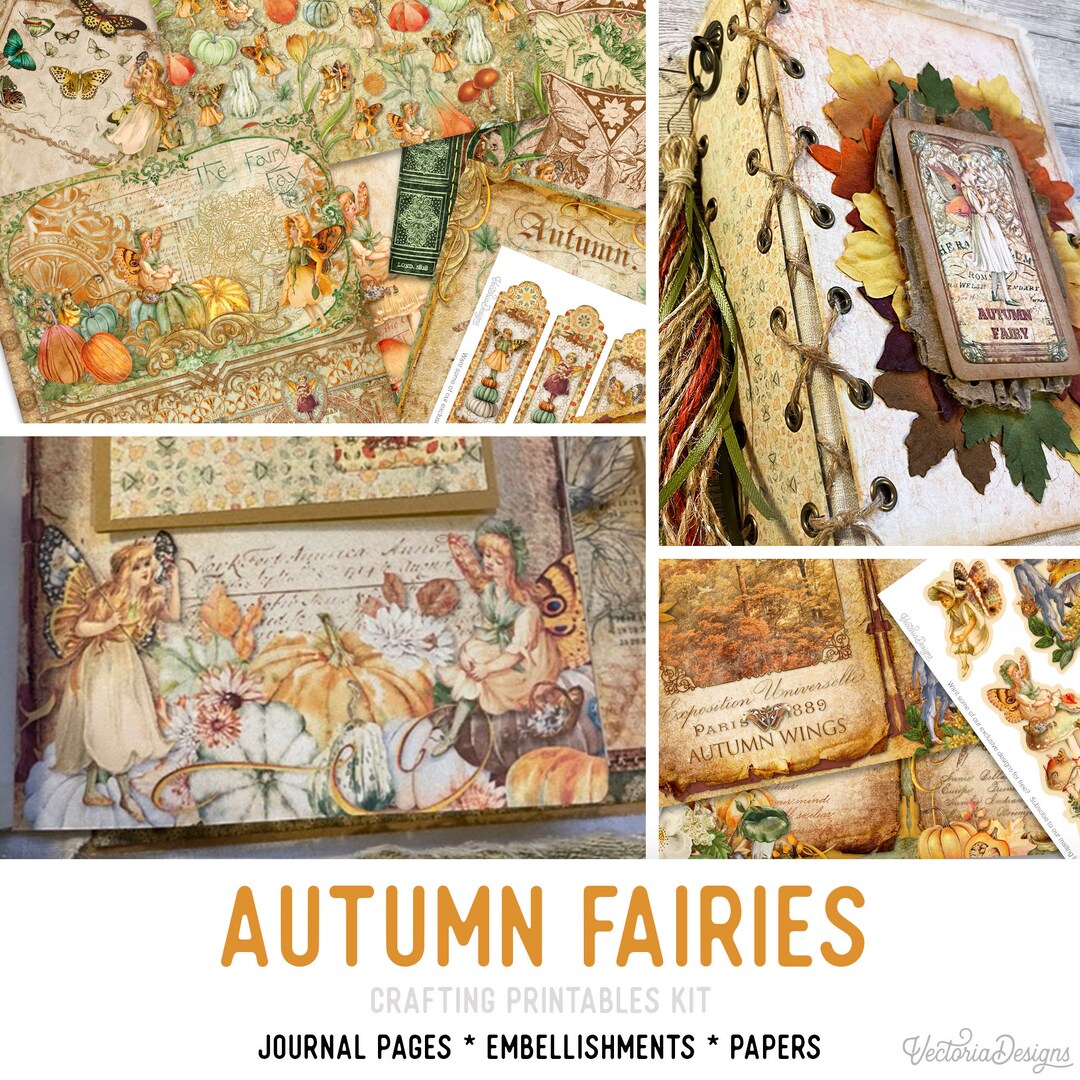 Autumn Fairies Junk Journal Kit Fairy Crafting Printables Kit Fairy ...