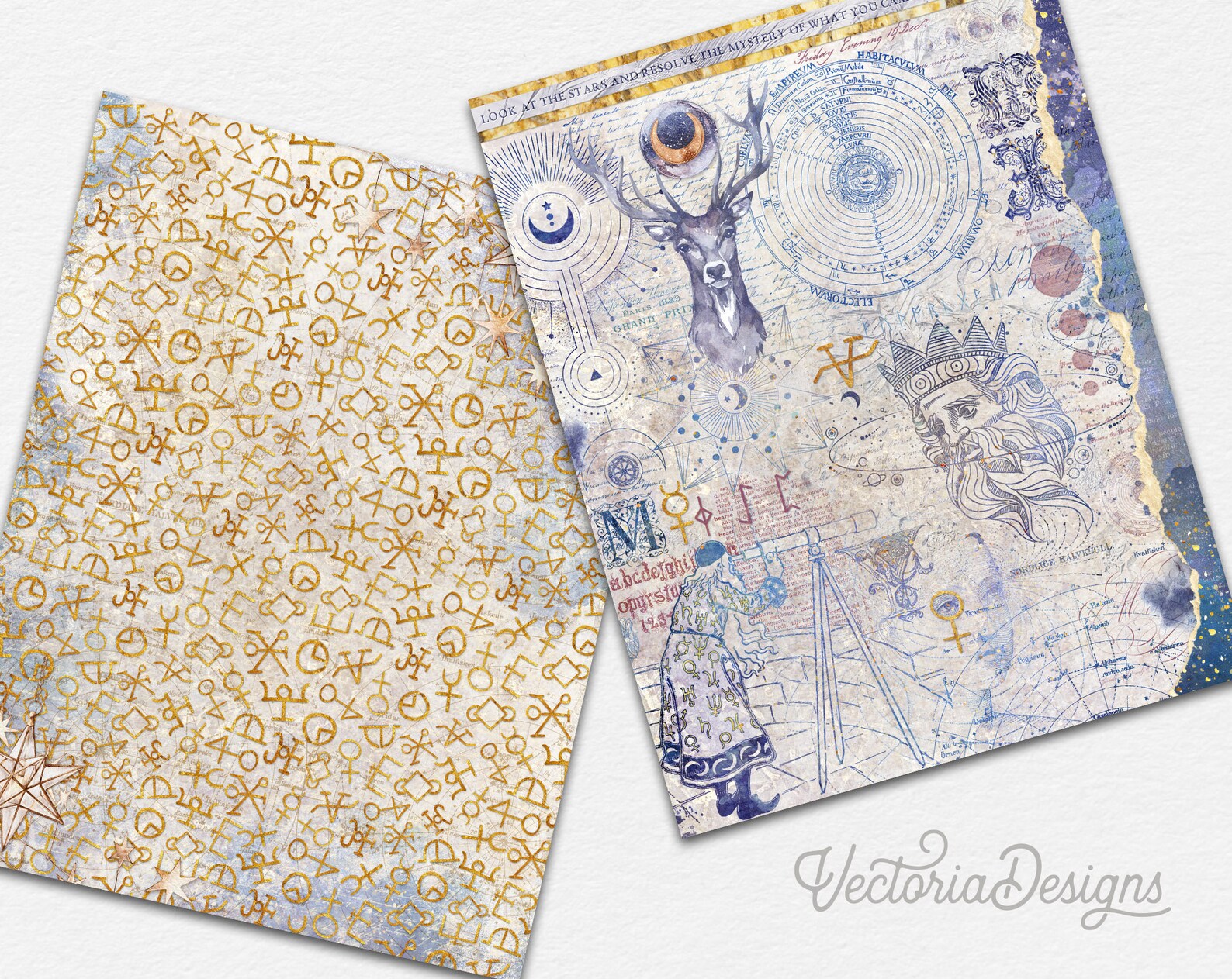 Mysteries in the Sky Paper Pack Celestial Digital Paper - Etsy