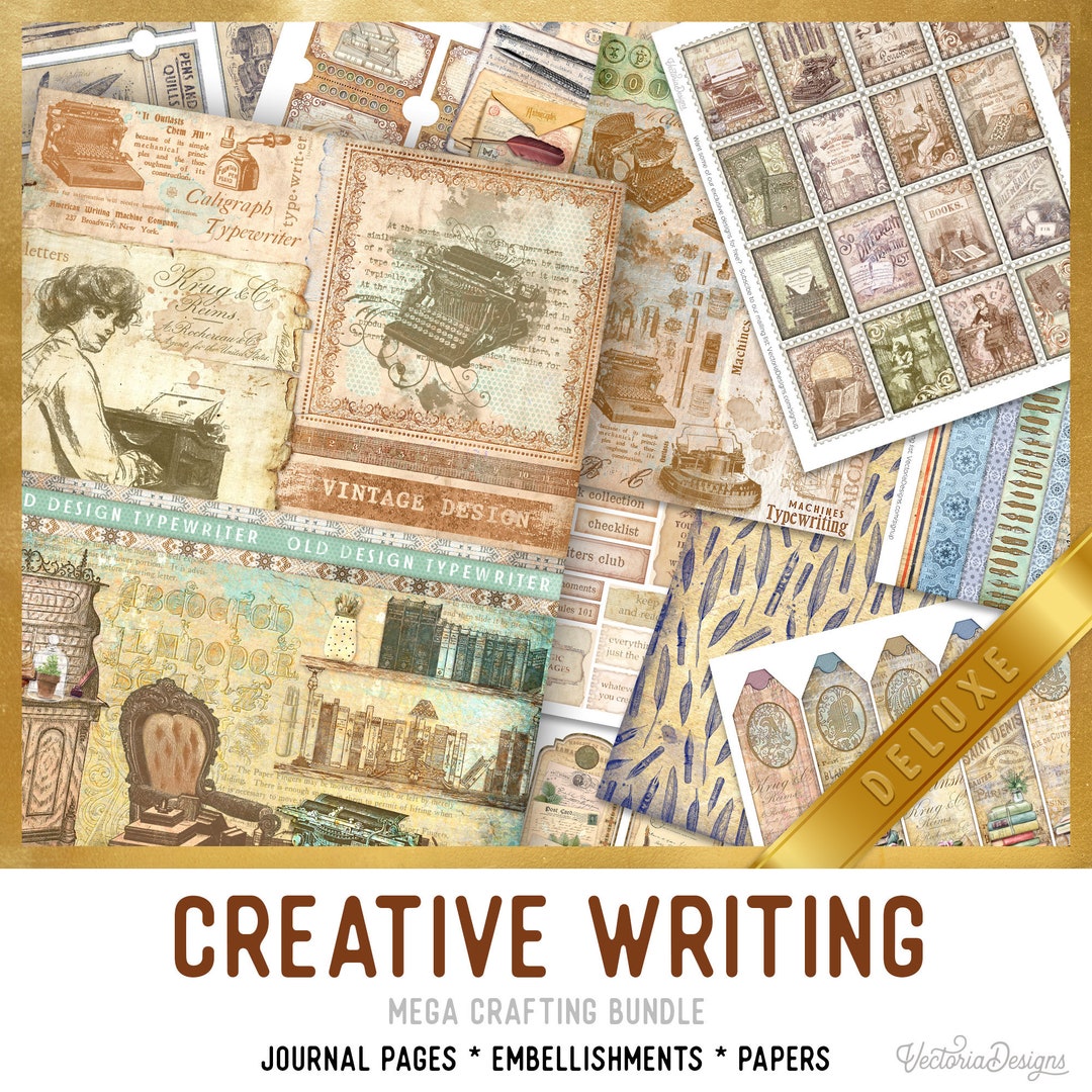 Creative Writing DELUXE MEGA Crafting Bundle, Writer, Vintage Books ...