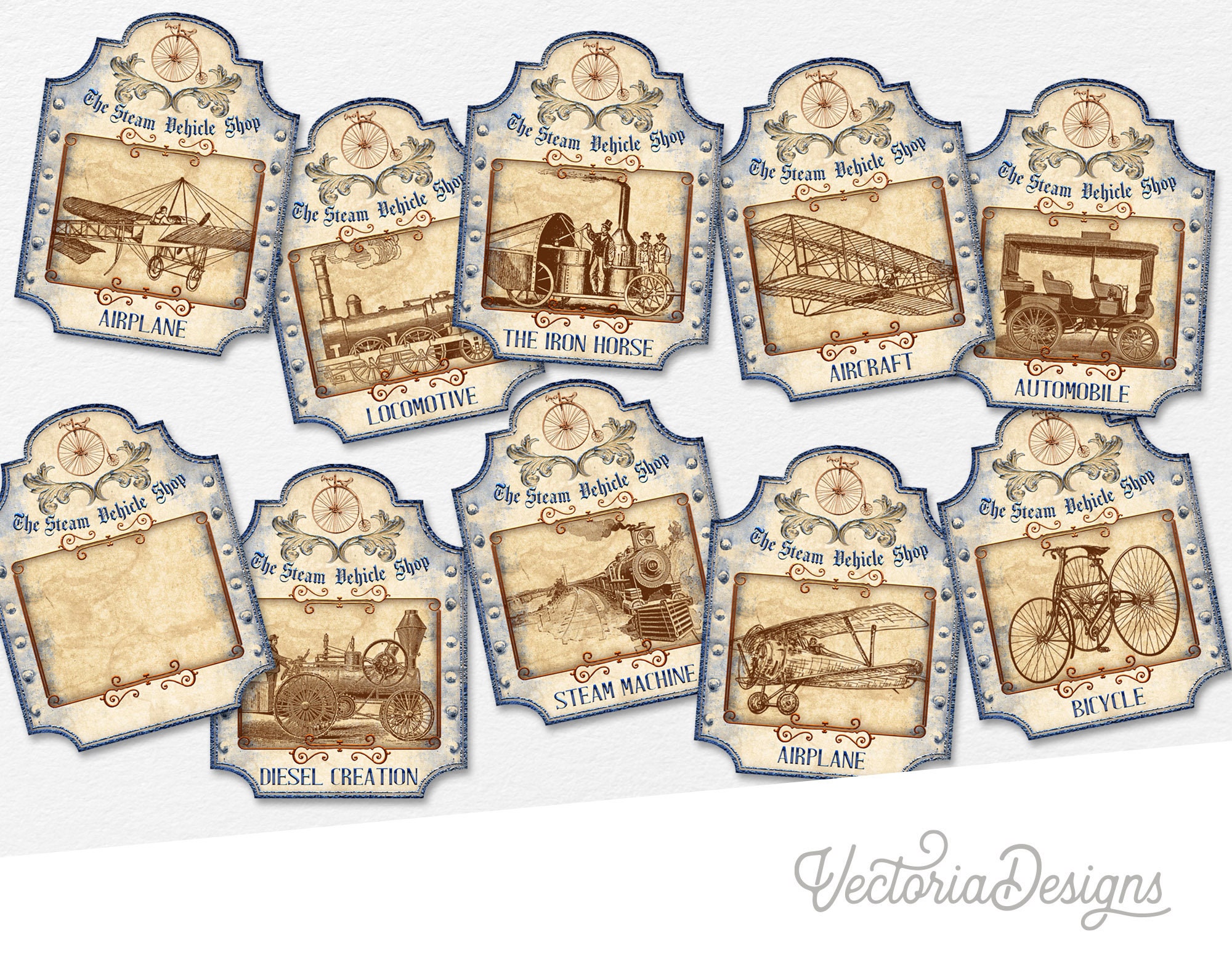 Steampunk Apothecary Labels Printable Steam Engines Apothecary - Etsy ...