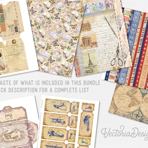 Vintage Post & Letters MEGA Crafting Bundle, Postage Printables ...