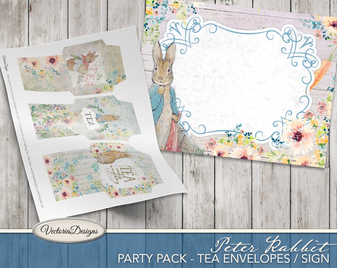 Peter Rabbit Party Pack Paper Pack Baby Shower Beatrix - Etsy