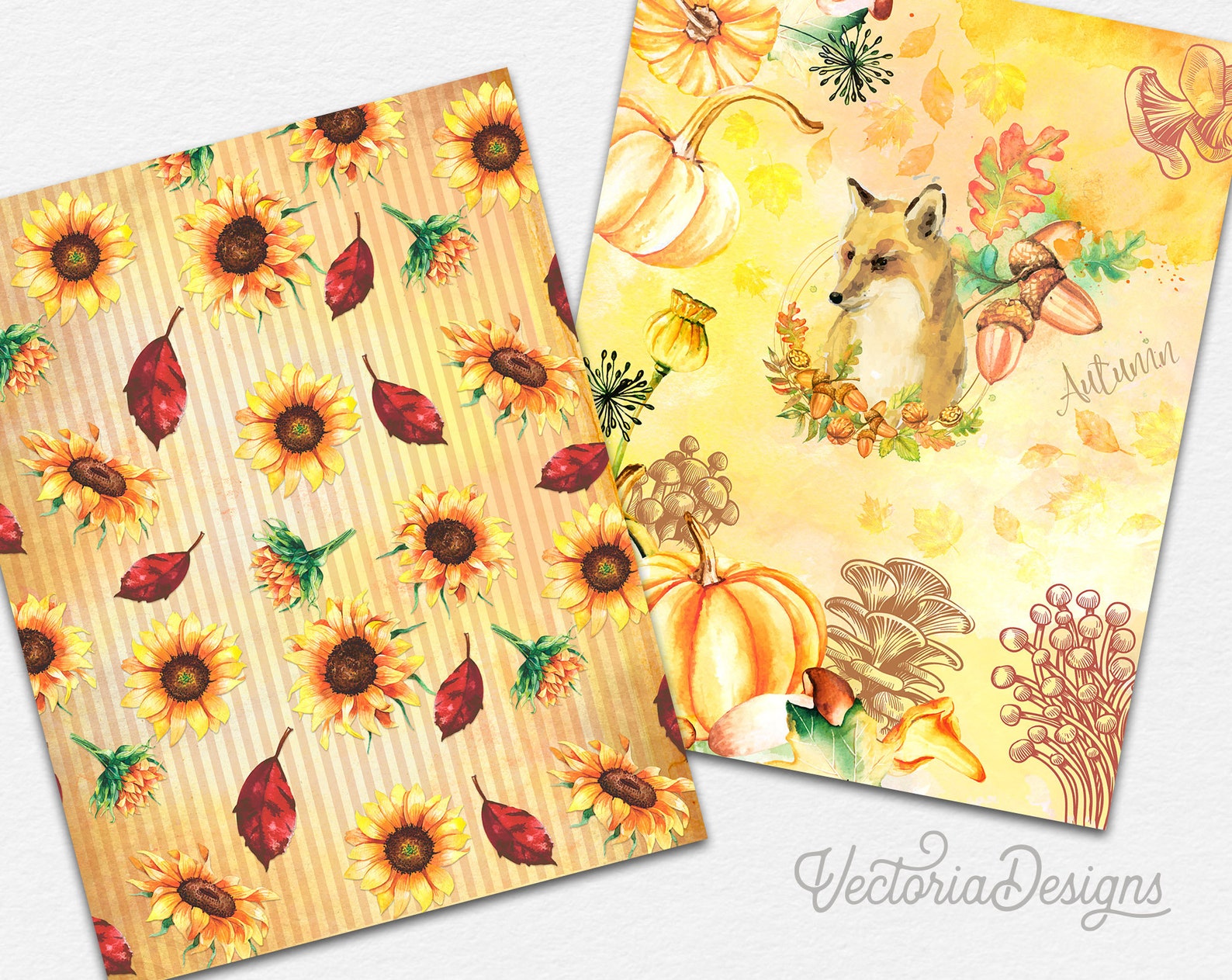 Watercolor Autumn Paper Pack Fall Paper Pack Fall - Etsy