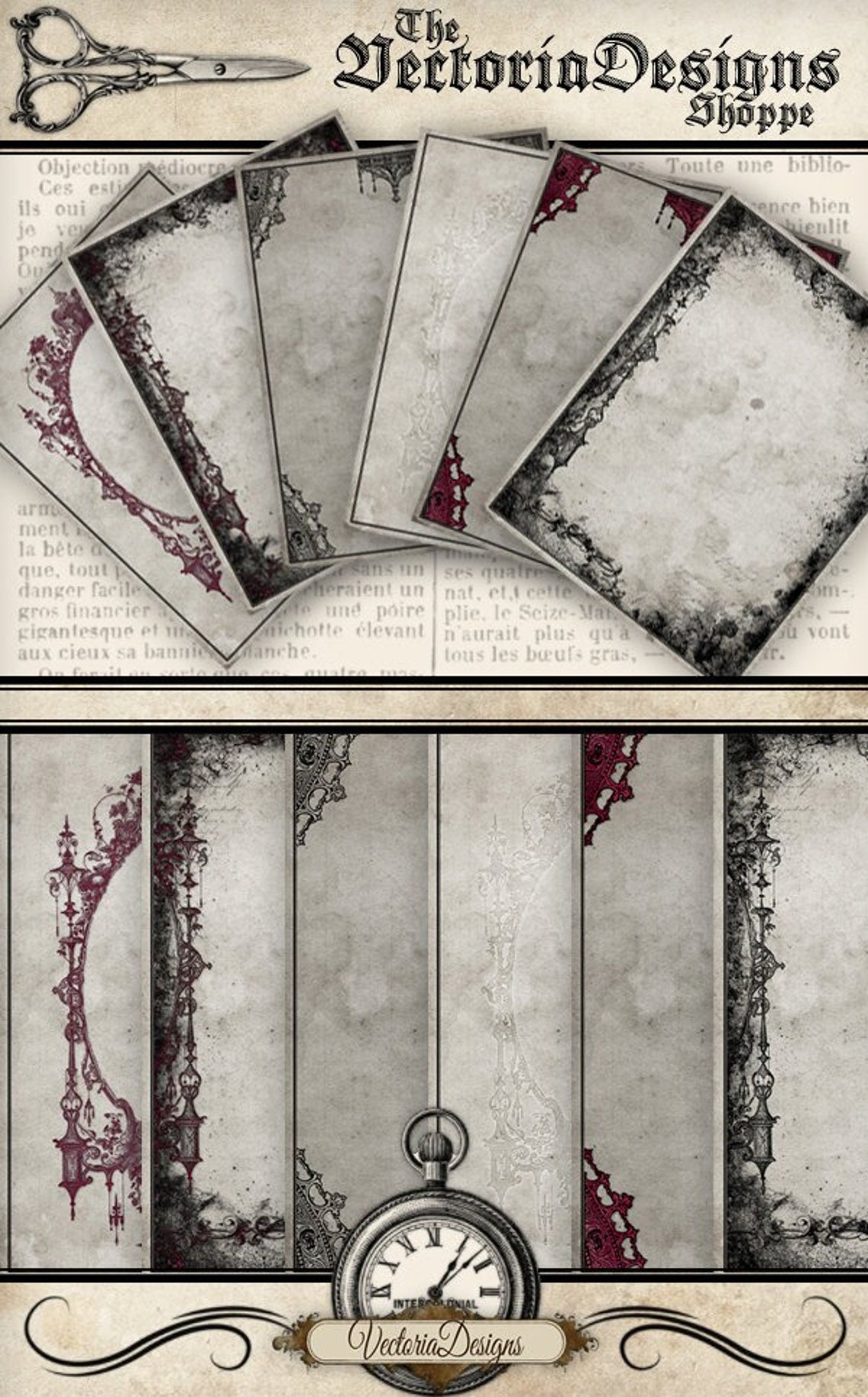 Gothic Stationery Paper, Gothic Writing Paper, Gothic Decor, Dark ...