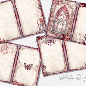 Deep Red & Silver Junk Journal Kit, Red Silver Junk Journal Kit Silver ...