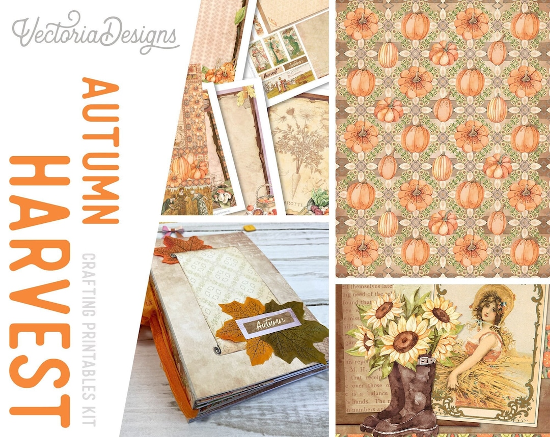 Autumn Harvest Crafting Printables Kit, Printable Journal Kit, Journal ...