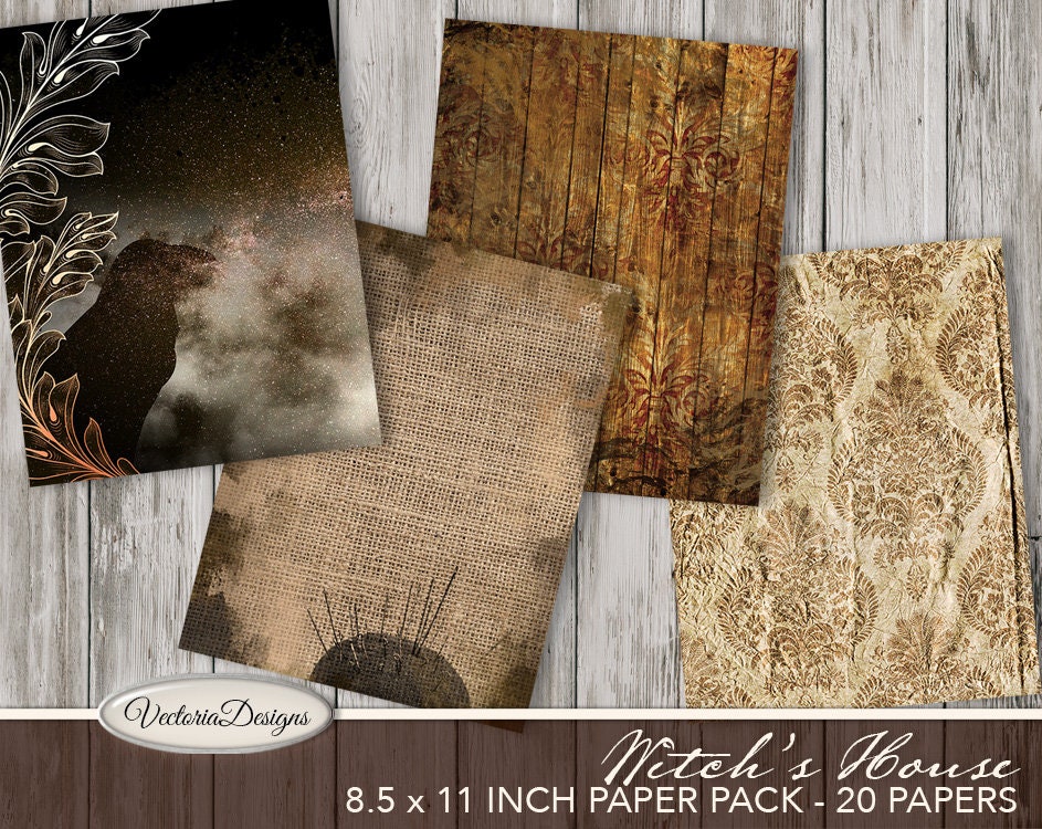 Witch's House Paper Pack, Halloween Paper, Scrapbook Paper, Halloween ...