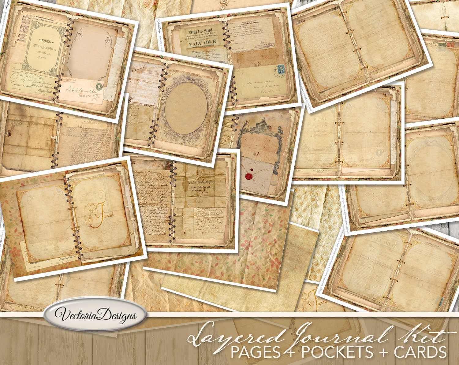 Layered Journal Kit, Printable Junk Journal, Digital Journal Kit, Junk ...