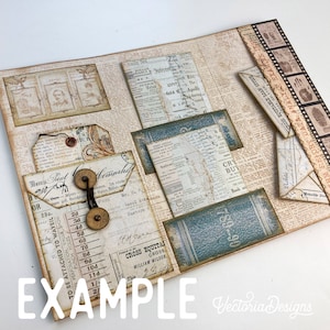 Layered Folio Templates Mini Album Craft Kit Summer Crafts Junk Journal ...