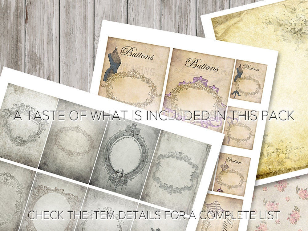 Mega Shabby Chic Pack, Junk Journal, Paper Craft, Collage Paper, Shabby ...