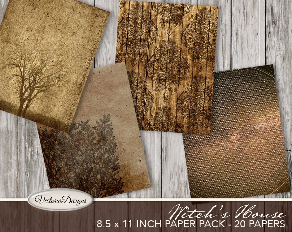 Witch's House Paper Pack, Halloween Paper, Scrapbook Paper, Halloween ...