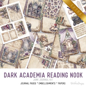 Dark Academia Writer Junk Journal Kit Large DELUXE, Dark Academia ...