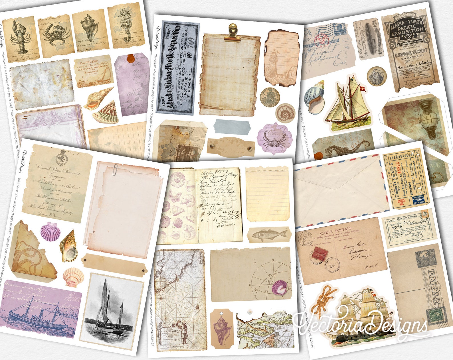 Nautical Junk Journal Kit Printable Nautical Journal Kit | Etsy