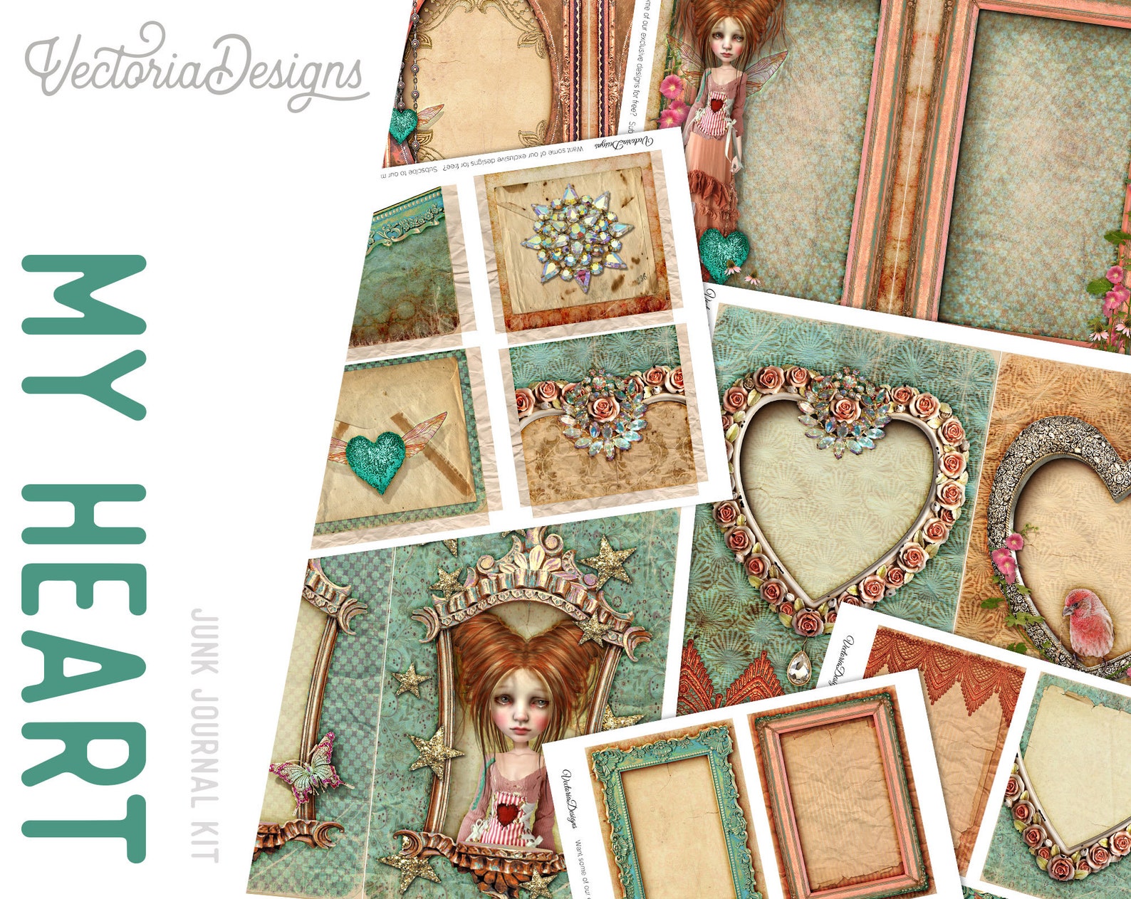 My Heart Journal Kit Valentines Day Junk Journal Kit - Etsy