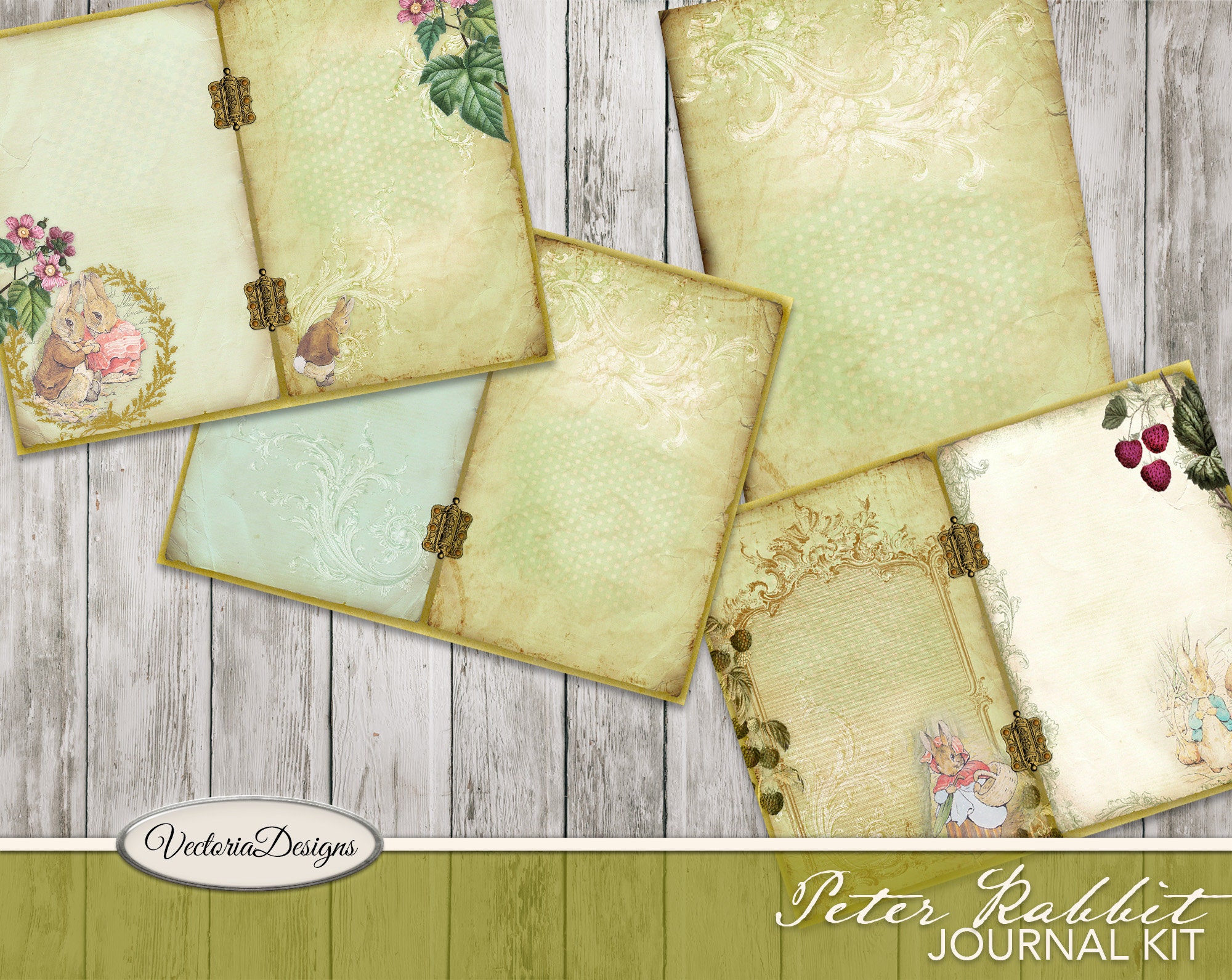 Peter Rabbit Journal Kit, Beatrix Potter DIY Kit, Printable Journal Kit ...