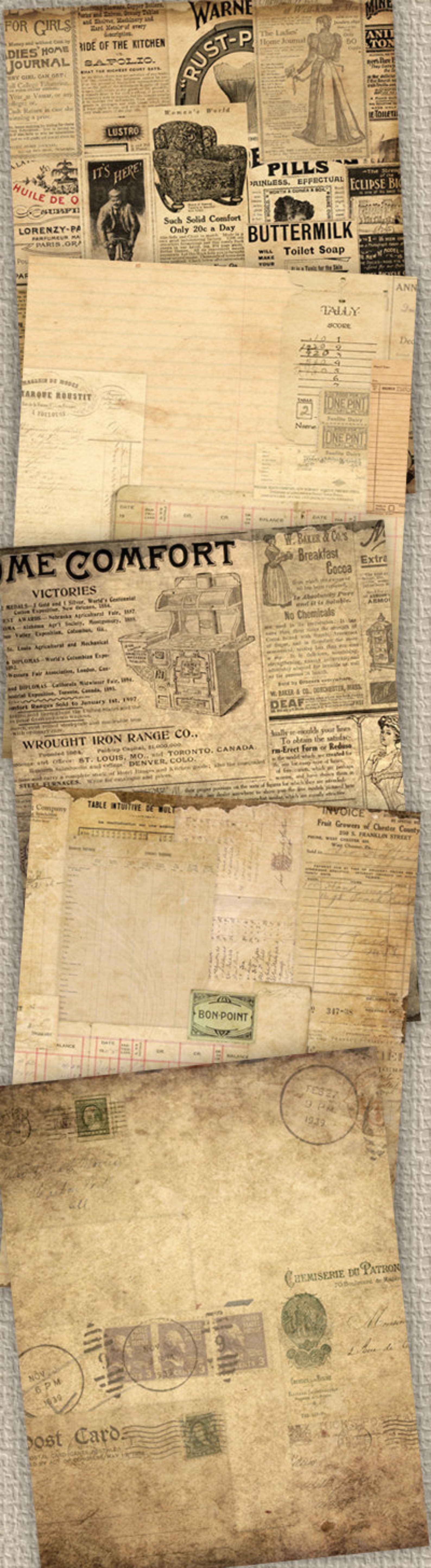 Shabby Elegant Paper Digital Papers Decorative Paper | Etsy