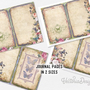 Butterflies and Flowers Junk Journal Kit Butterflies Embellishments ...