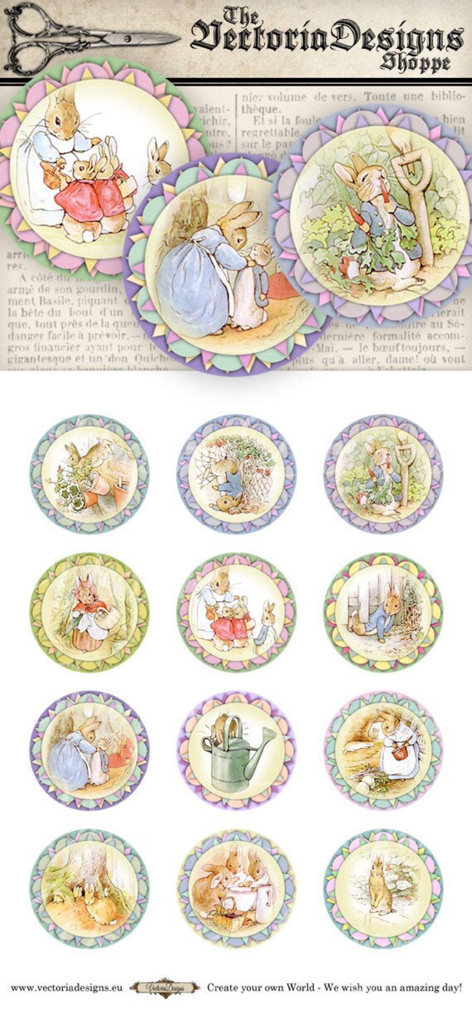 Beatrix Potter Toppers Cupcake Toppers Peter Rabbit Toppers - Etsy