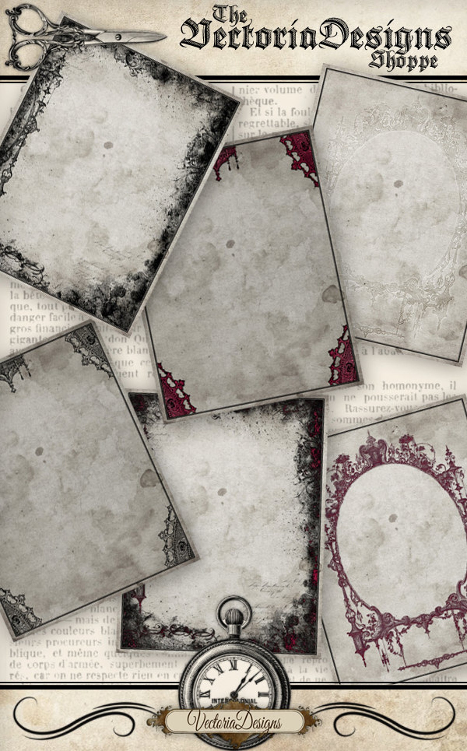 Gothic Stationery Paper Gothic Writing Paper Gothic Decor Etsy Canada