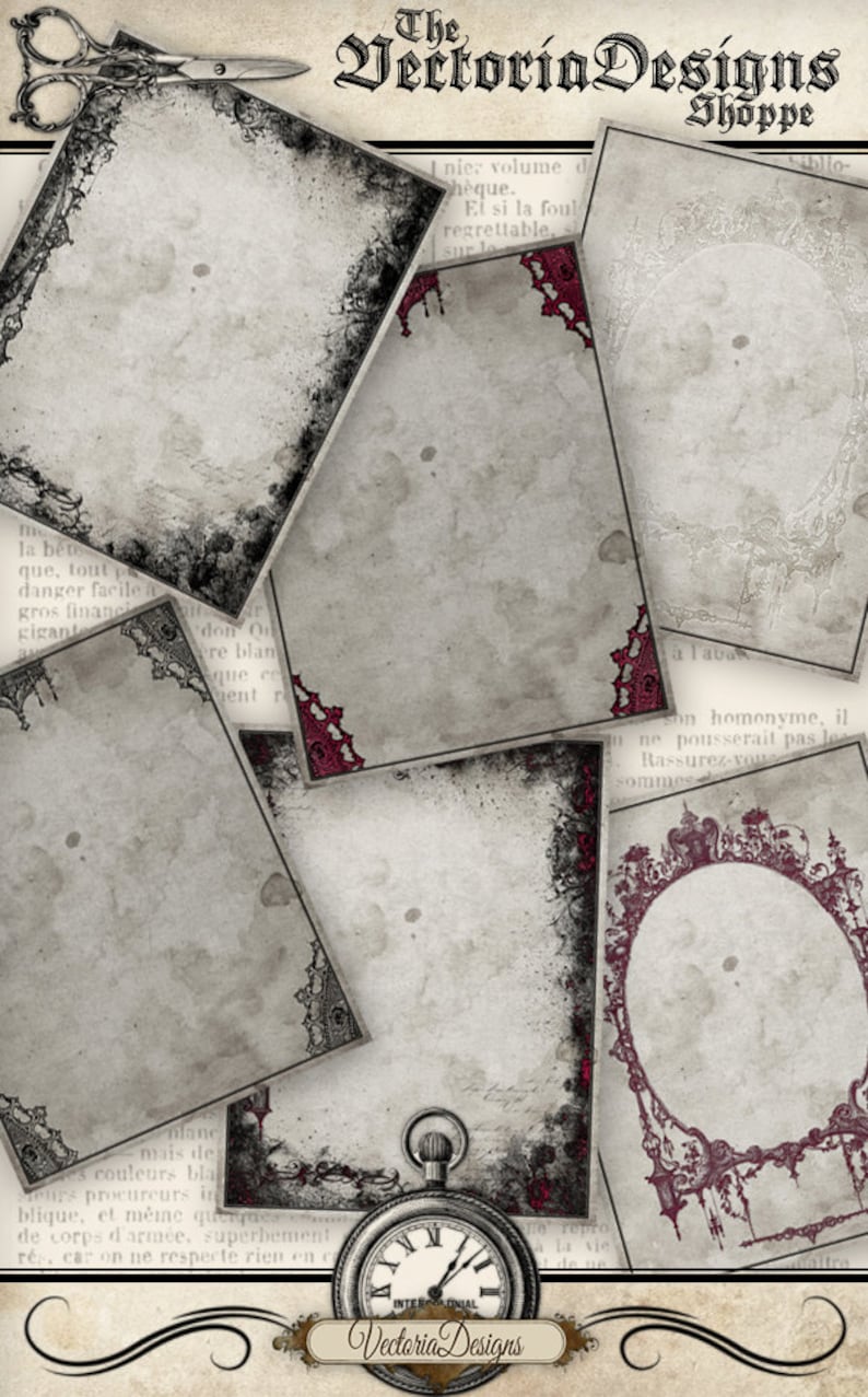 Gothic Stationery Paper, Gothic Writing Paper, Gothic Decor, Dark ...
