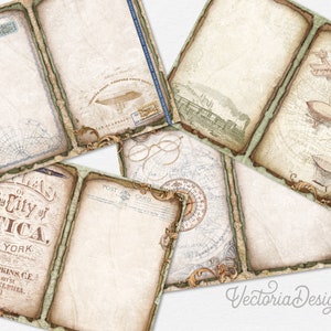 World Explorer Junk Journal Kit, Printable Embellishments, Explorer ...