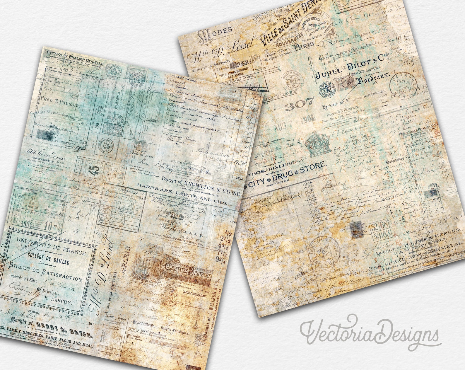 Vintage Ephemera Paper Pack, Vintage Paper Pack, Ephemera Papers ...