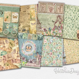 My Little Garden Paper Pack, Printable Paper Pack, Digital Paper ...